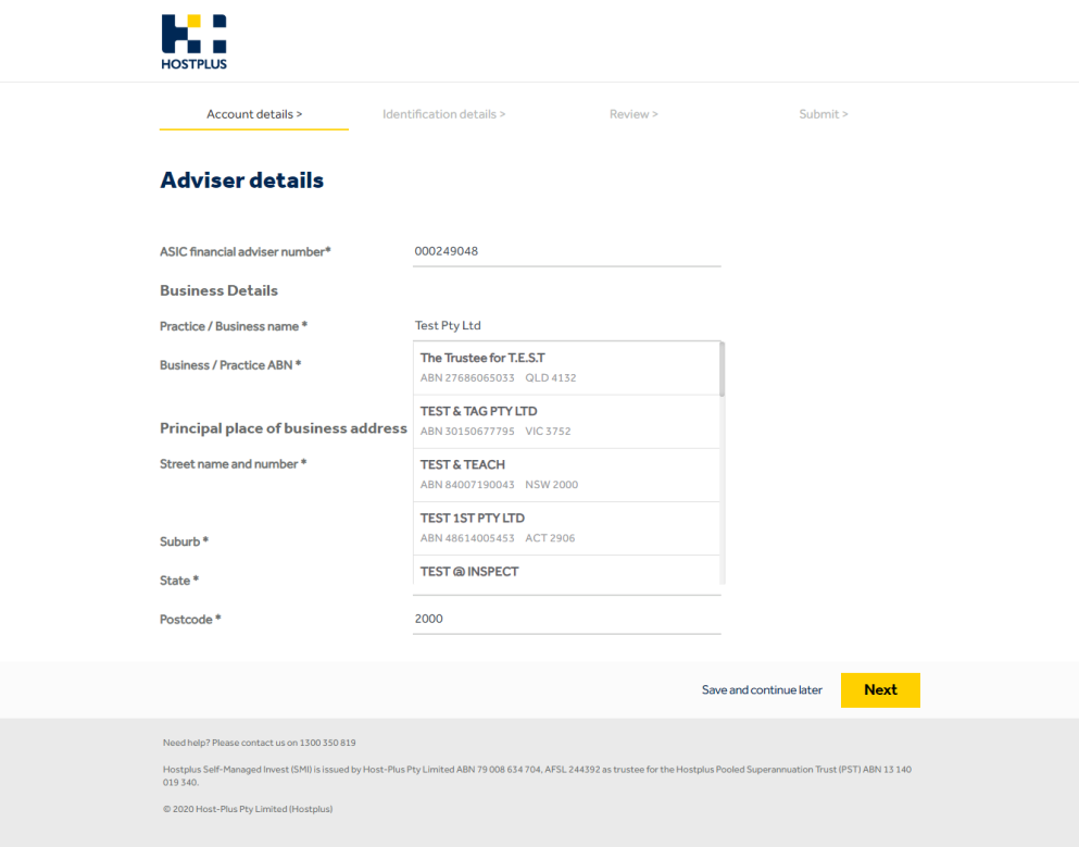 Hostplus Principle Adviser Registration