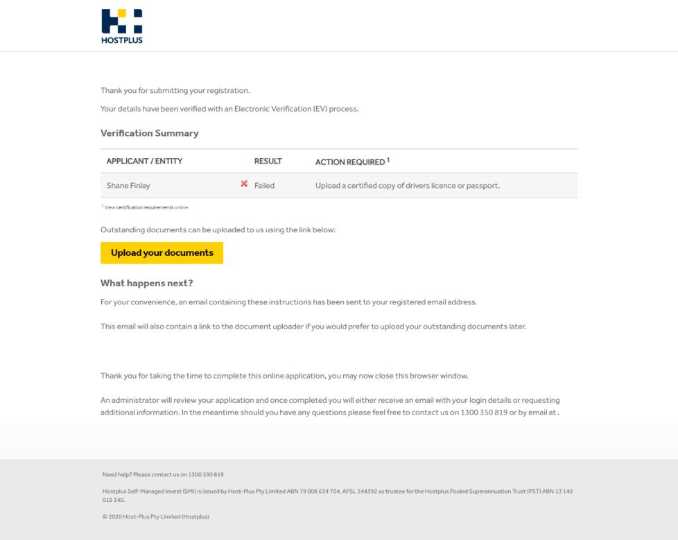 Hostplus Principle Adviser Registration